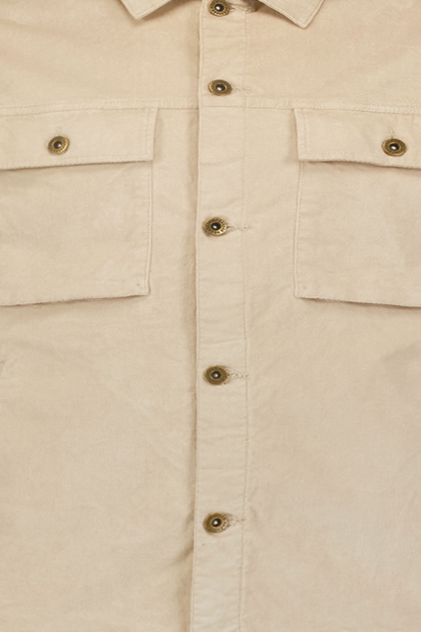 OVERSHIRT BUTTON CLOSURE FINE CORDUROY STRETCH CEMENT | Online Outlet ...